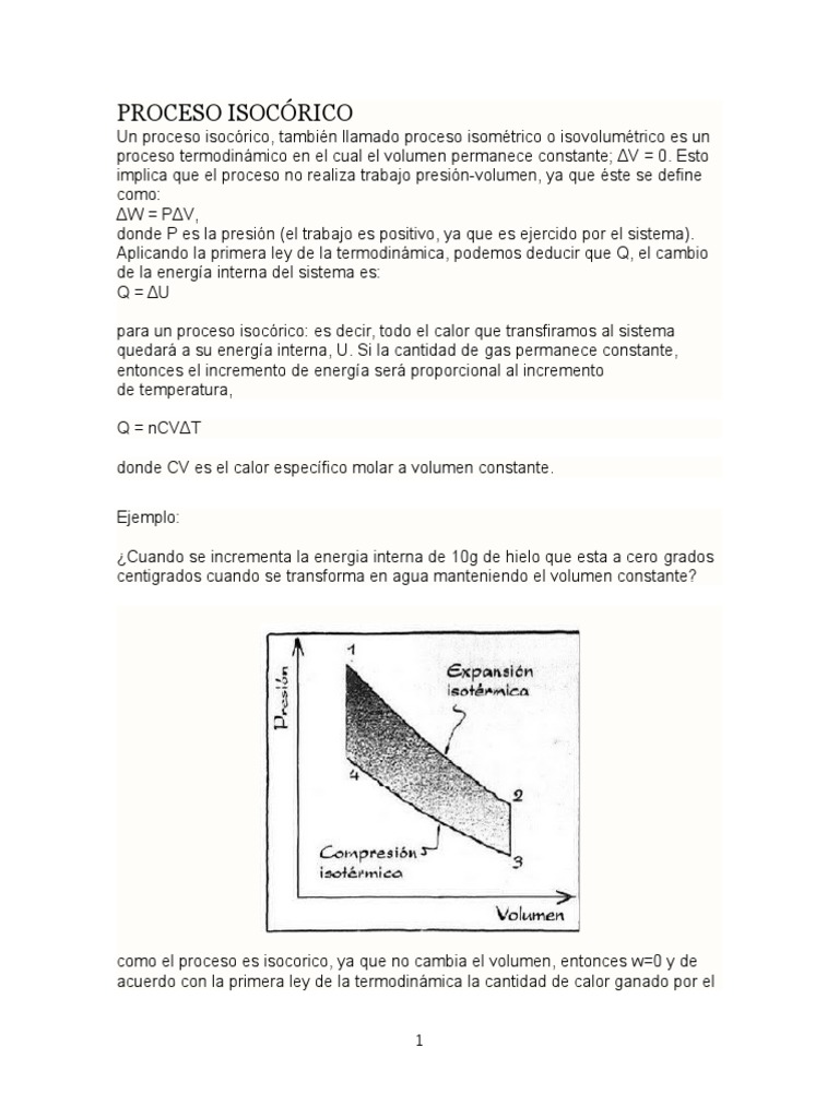 Fisica Proceso isocorico isobarico pared adiabatica y diatermica ...