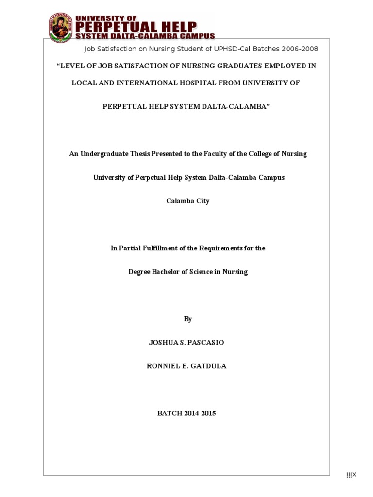 Thesis 1st Page Final | PDF | Nursing | Thesis