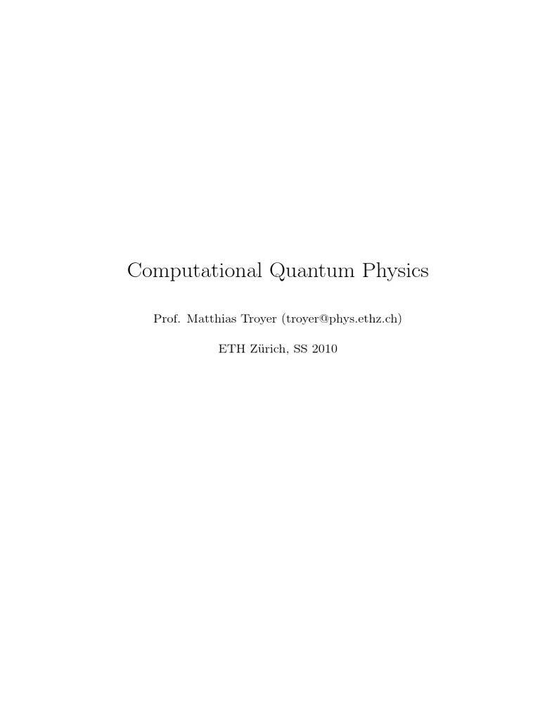 Computational Quantum Physics | PDF | Wave Function | Spin (Physics)