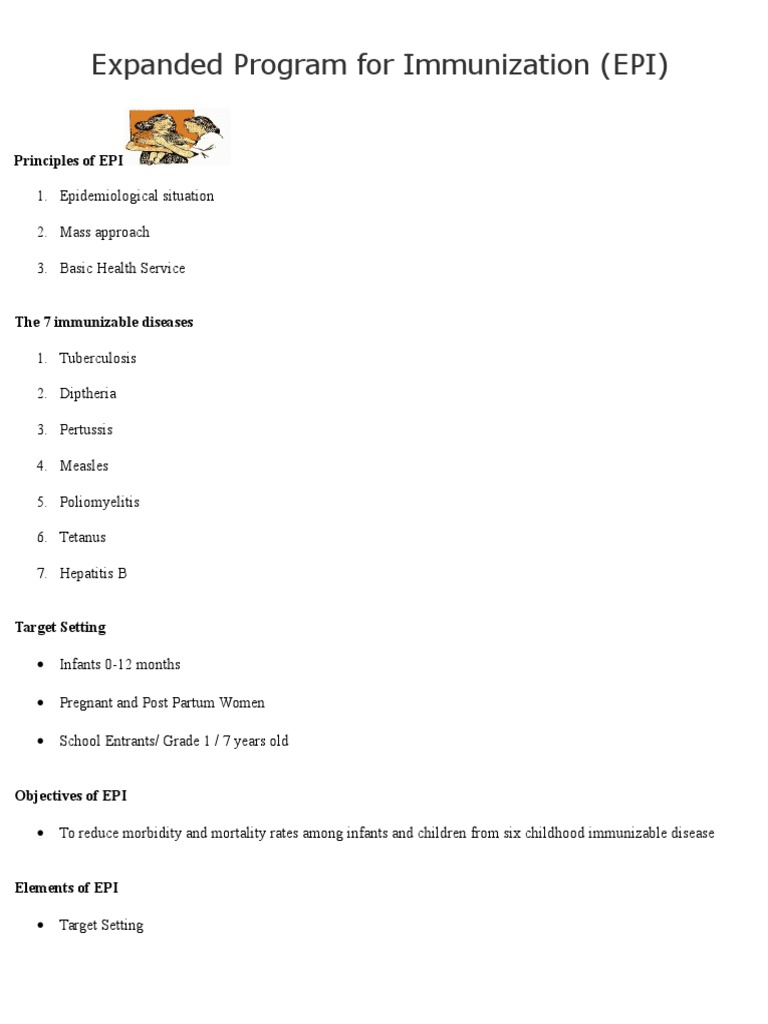 Expanded Program For Immunization LECTURE NOTES | PDF | Vaccines ...