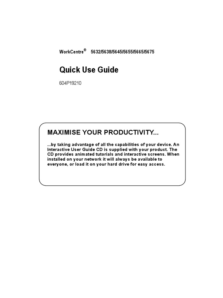 Quick Use Guide: Maximise Your Productivity.. | PDF | Fax | Hypertext ...