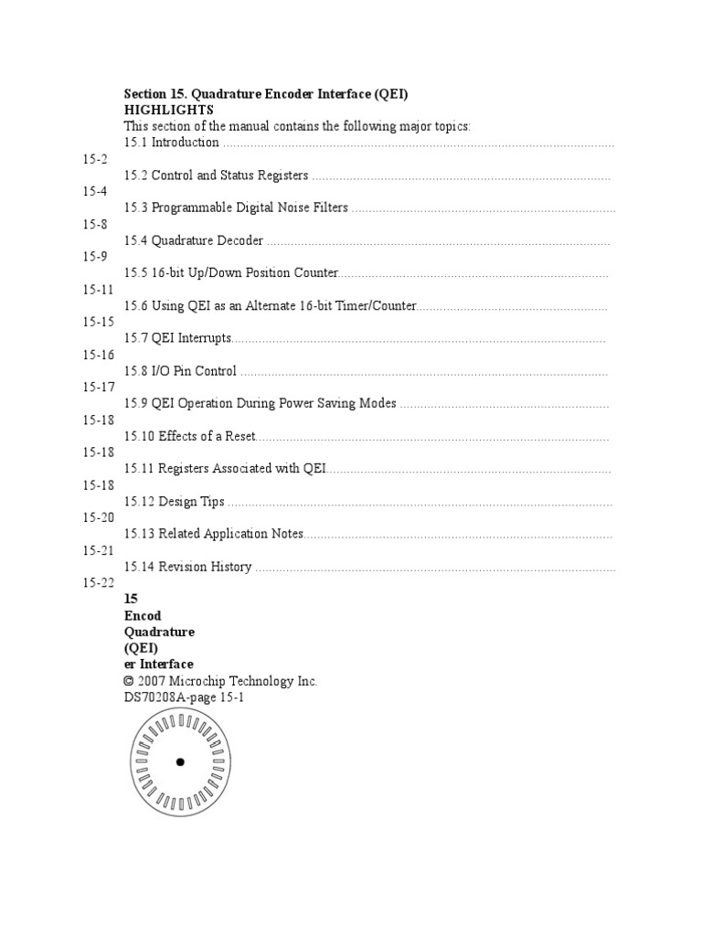 Section 15. Quadrature Encoder Interface (QEI) Highlights | PDF | Pic Microcontroller | Filter ...