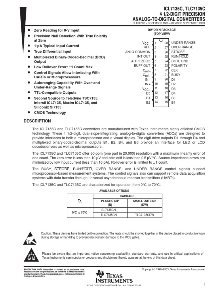 Icl 7135 | PDF