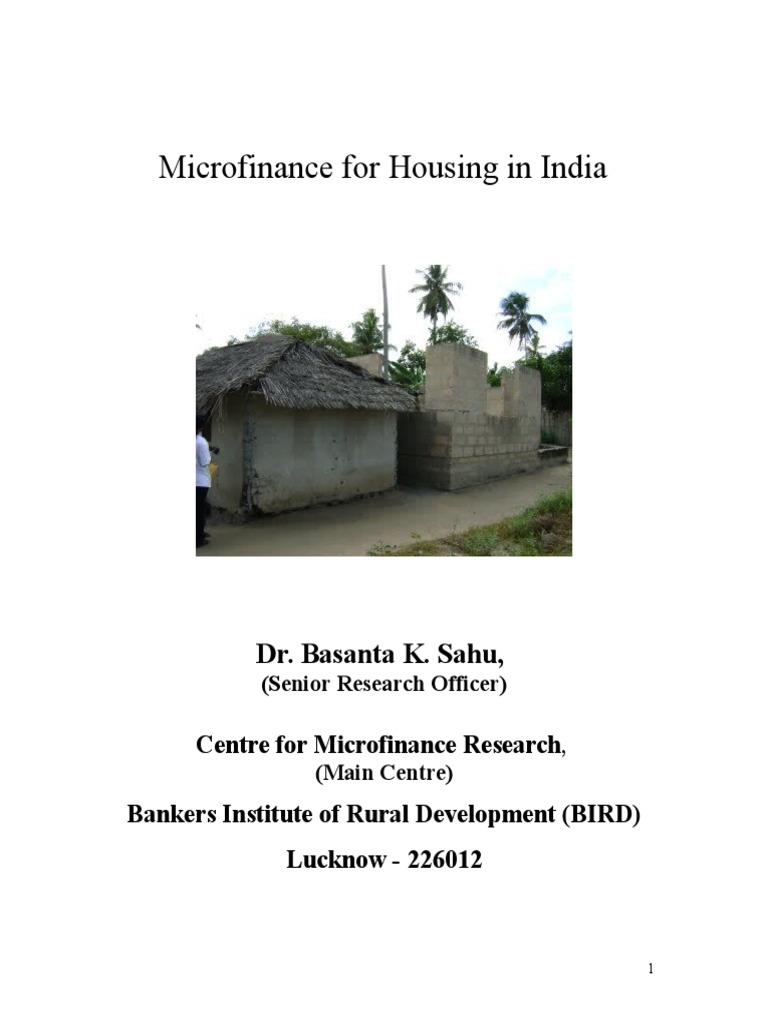 Micro Finance For Housing (Final) | PDF | Microfinance | Loans
