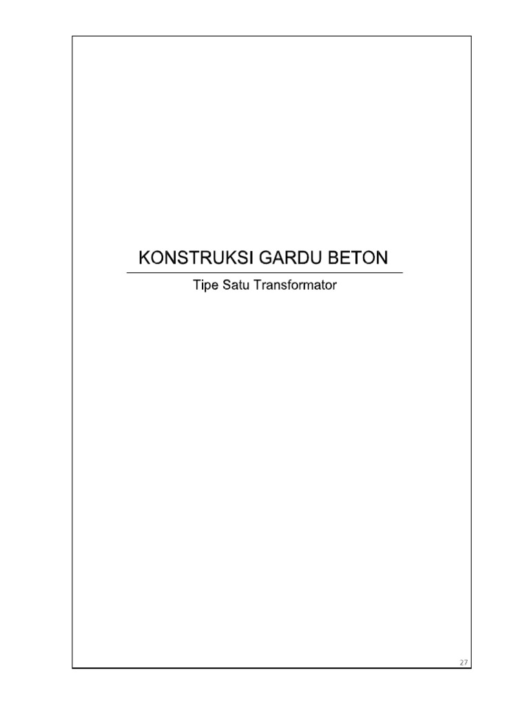 Standar Konstruksi Rumah Trafo PLN | PDF