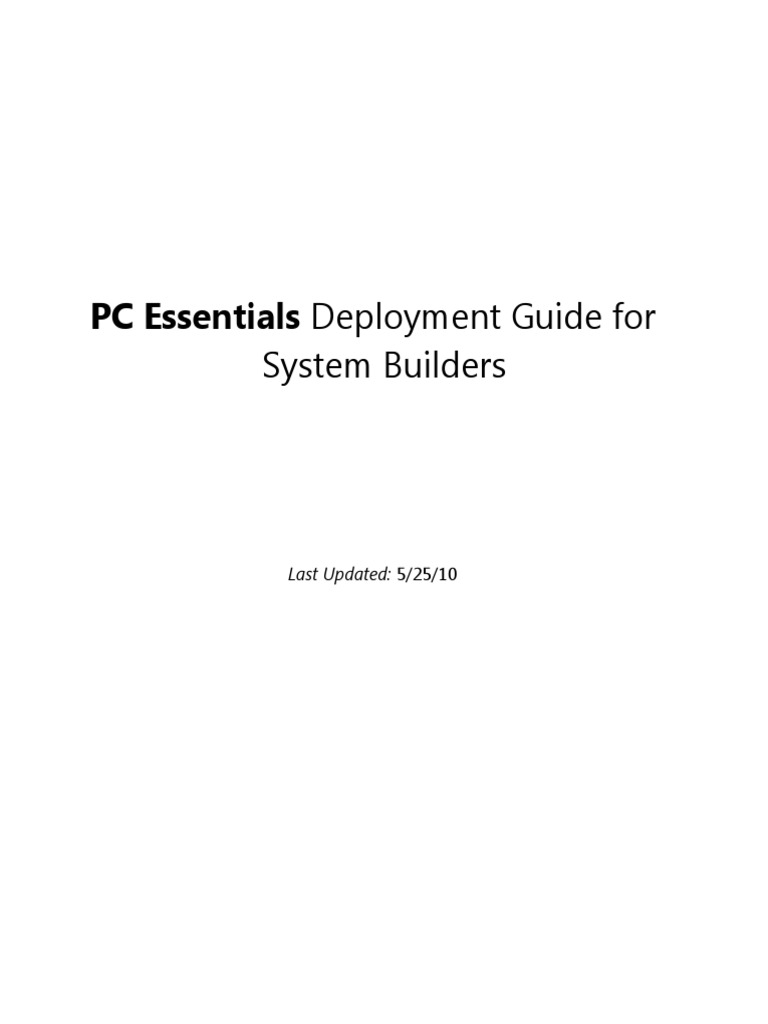 PC Essentials Deployment Guide | PDF | Installation (Computer Programs ...