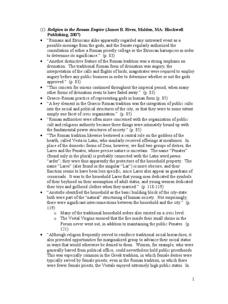 Roman Religion and the Vestal Virgins | PDF | Ancient Roman Religion ...