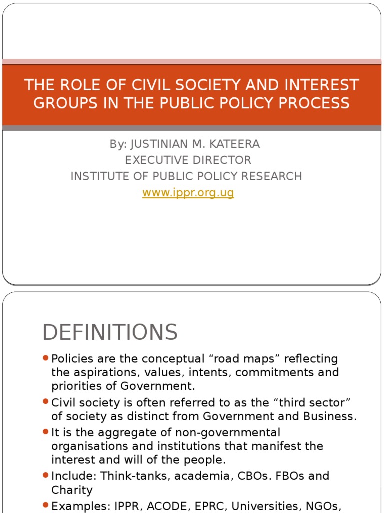 The Role of Civil Society and Interest Groups in Public Policy ...