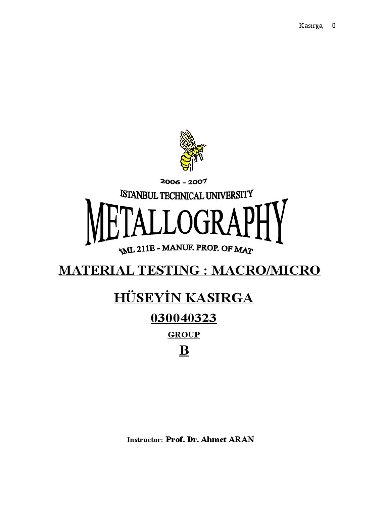 Metallography Experiment Report | PDF | Microscope | Microscopy