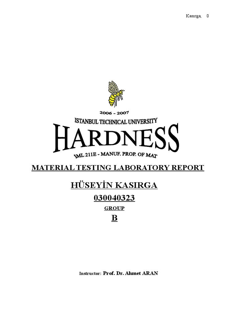 Hardness Experiment Report | PDF | Hardness | Mechanical Engineering