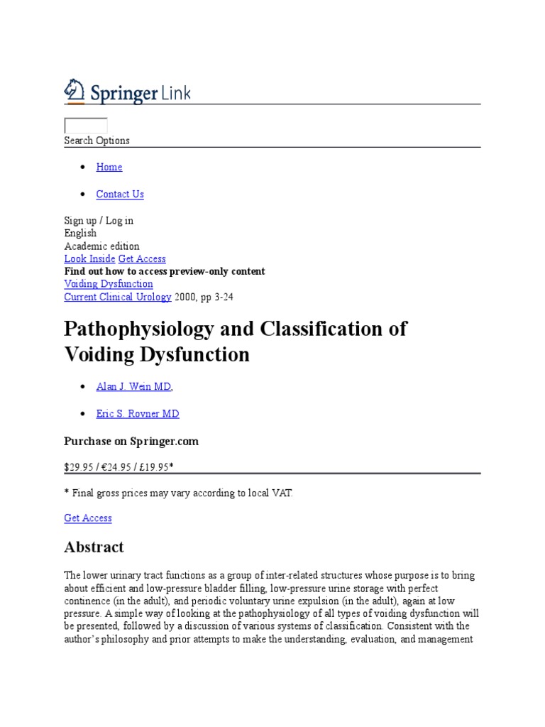 PF Voiding Dysfunction | PDF | Urination | Urology