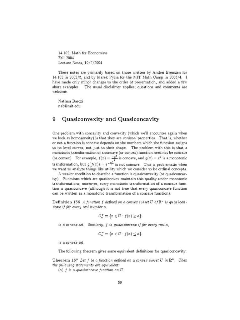 Math For Econ (MIT) | PDF | Maxima And Minima | Mathematical Optimization