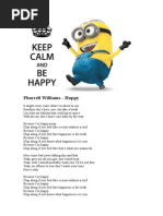 Pharrell Williams - Happy Lyrics: (Verse 1:) | PDF | Albums | Songs