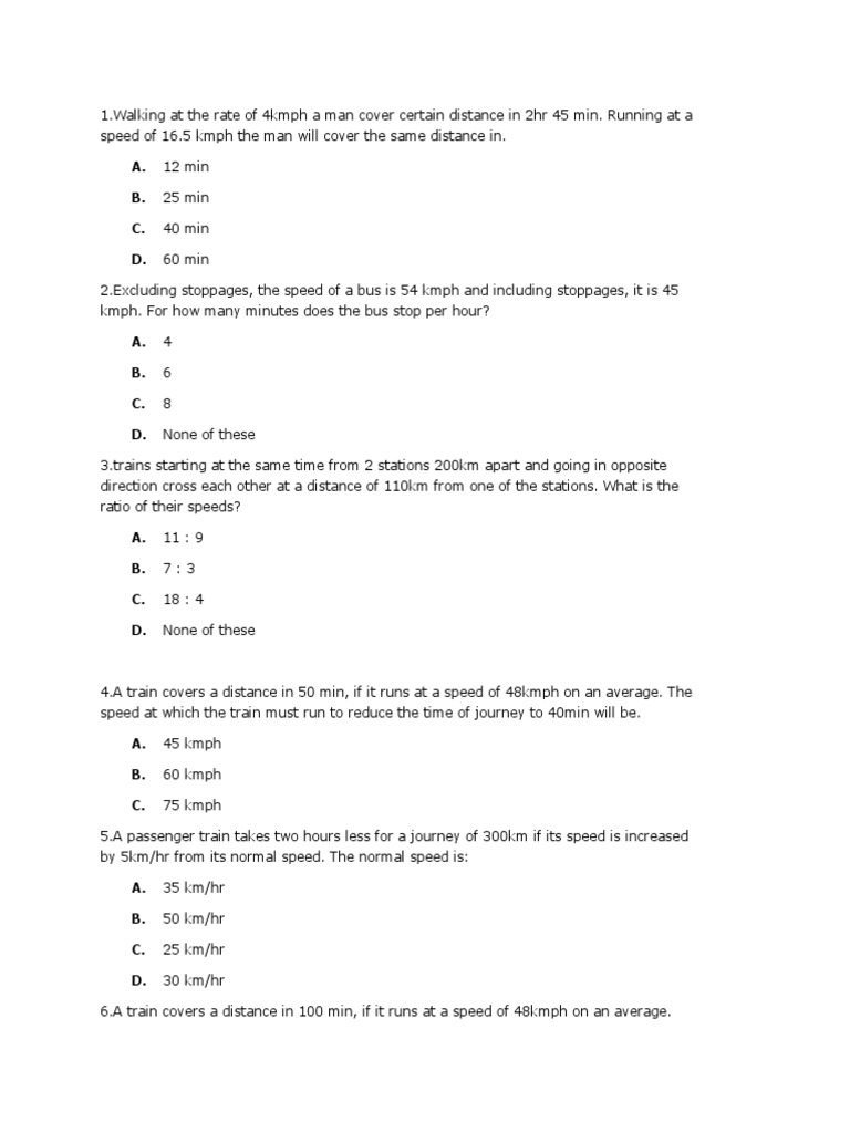 4 U 3 CT 2 Timespeed&table | PDF | Speed | Train