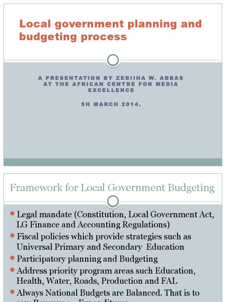 An Overview of Local Government Planning and Budgeting Cycles | PDF ...