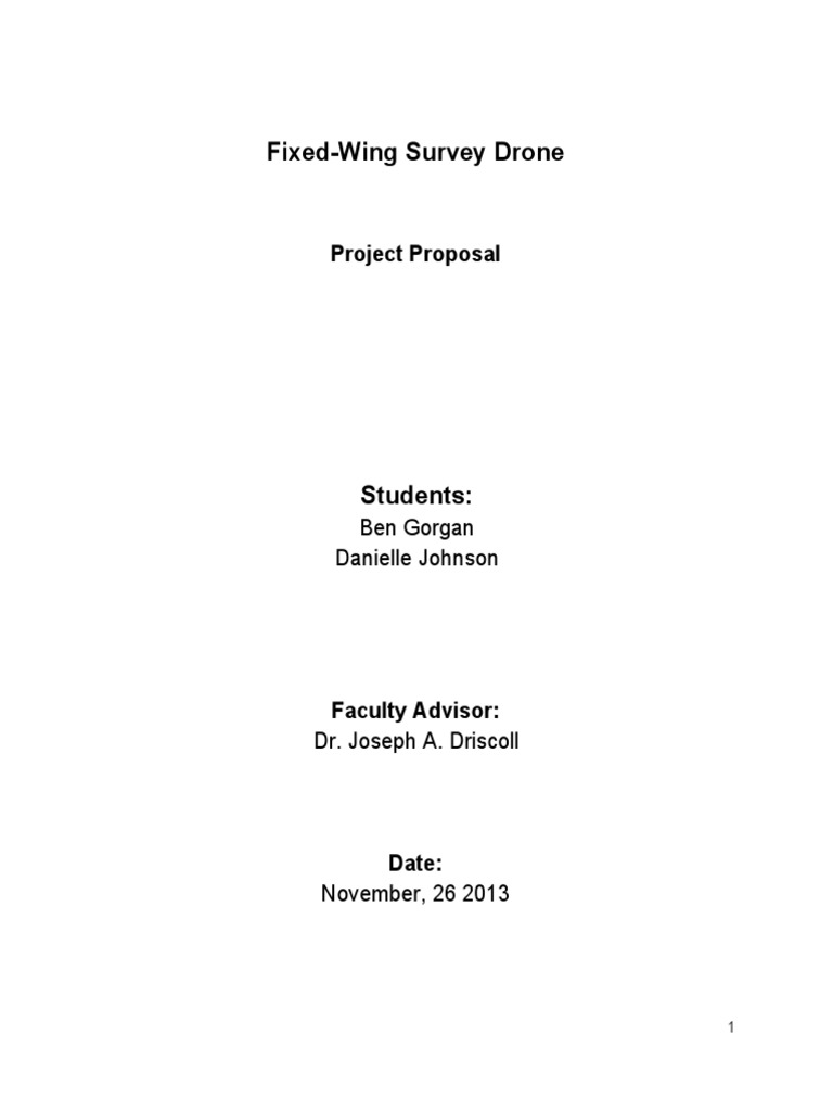 Fixed Wing Survey Drone: Project Proposal | PDF | Unmanned Aerial ...
