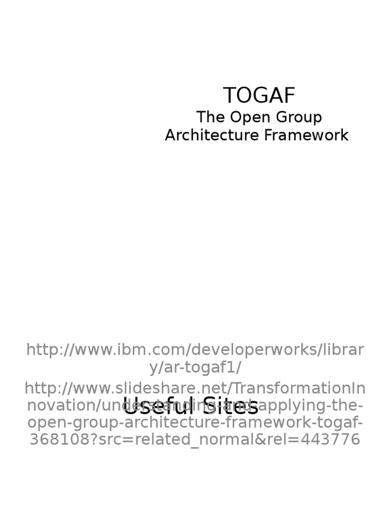 Togaf: The Open Group Architecture Framework | PDF | Enterprise ...