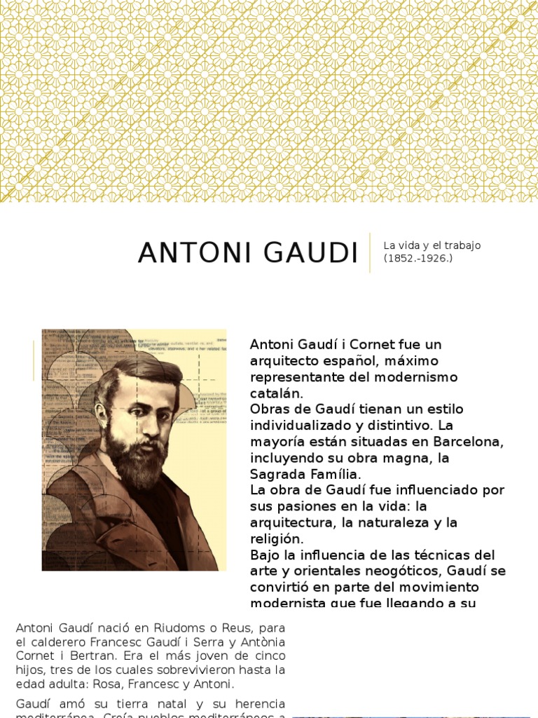 Antoni Gaudi, Presentation in Spanish | PDF | Science | Ciencia filosófica