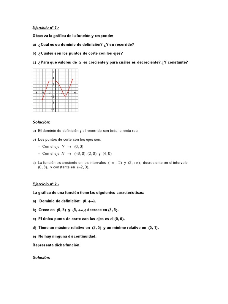 examen funciones 4º eso mateamticas b | Función continua | Función (Matemáticas)