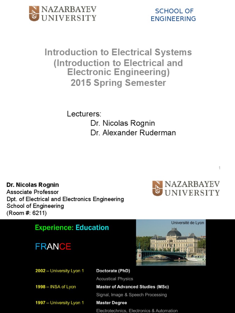 Introduction To Electrical Systems (Introduction To Electrical and ...