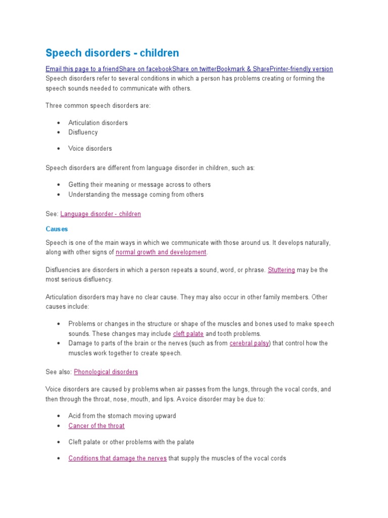 Speech Disorders | Individualized Education Program | Special Education