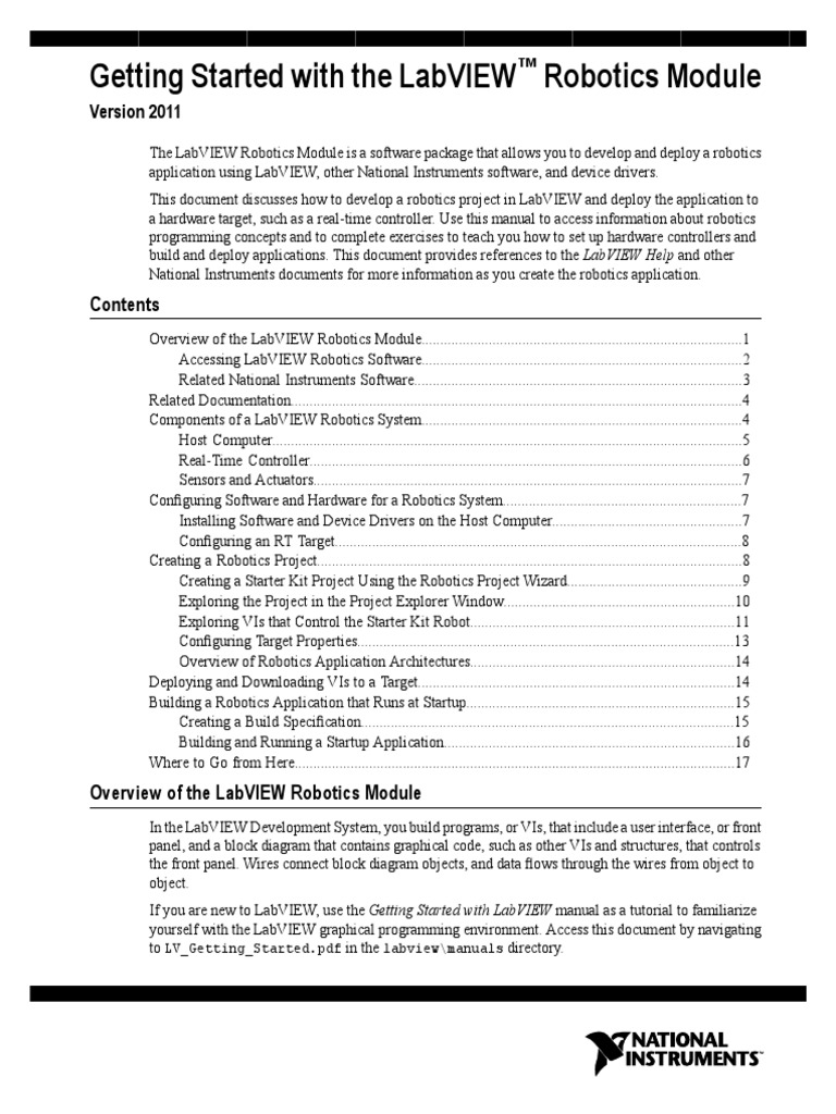 Getting Started With LabVIEW Robotics | PDF | Device Driver | Robotics