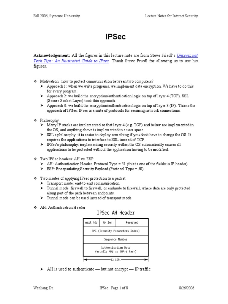IPSec | PDF | Transmission Control Protocol | Internet Protocols
