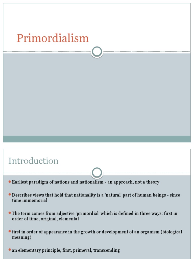 3. Primordialism | Kinship | Nationalism