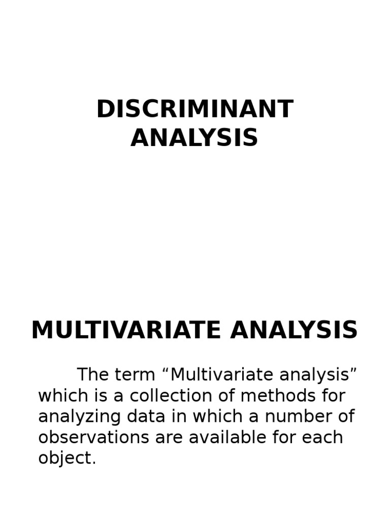 Understanding Discriminant Analysis | PDF | Dependent And Independent ...
