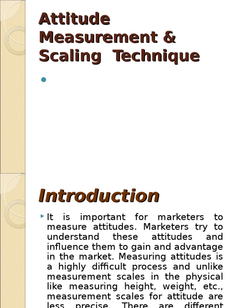 Attitude Measurement & Scaling Technique | Attitude (Psychology ...