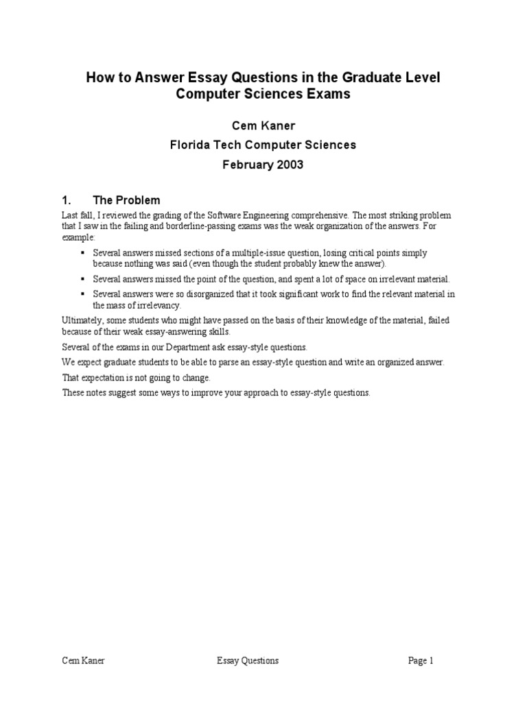 Essay Questions | PDF