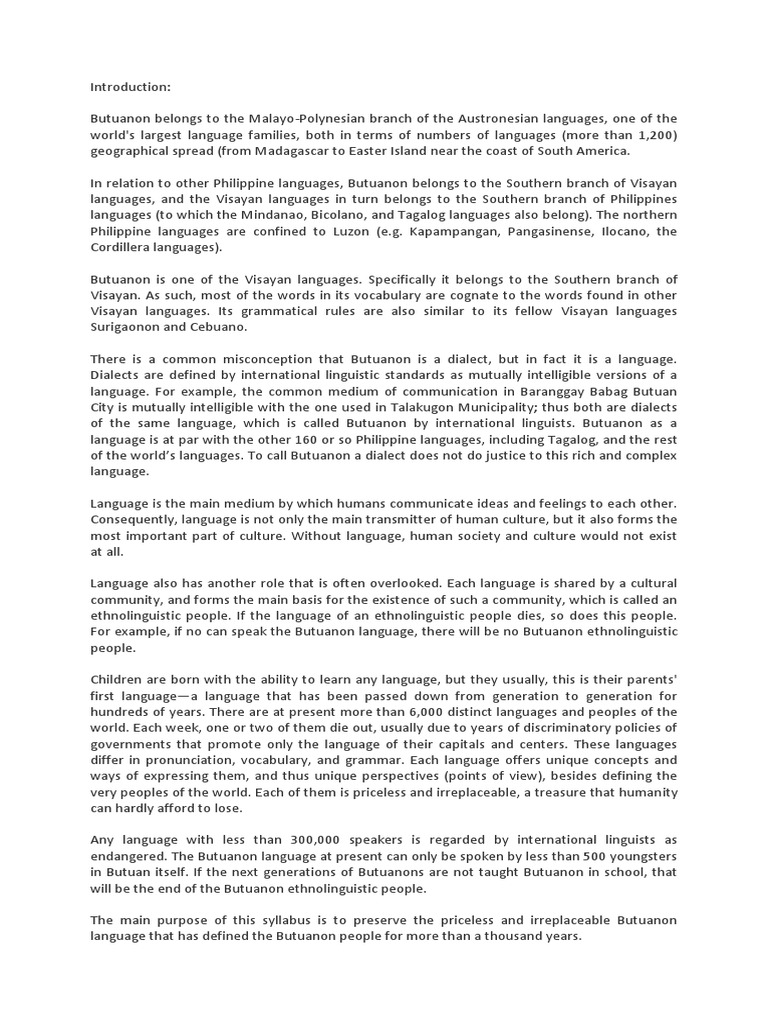 Lesson 1 - Butuanon Dialect | Download Free PDF | Tagalog Language ...