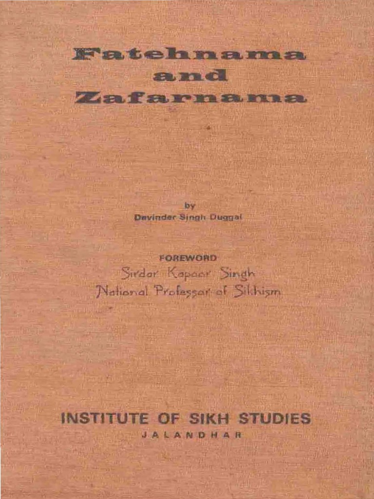 Fatehnama and Zafarnama - Devinder Singh Duggal | PDF | Monotheistic ...
