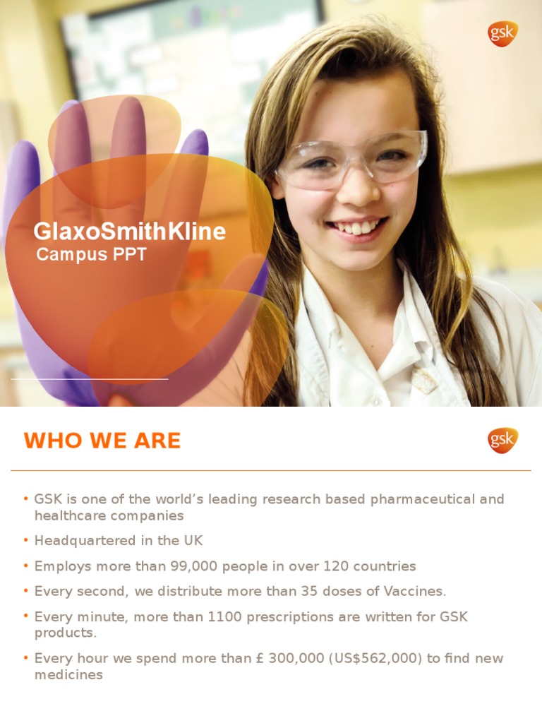 GSK Campus PPT Overview | PDF | Glaxo Smith Kline | Pharmaceutical Industry