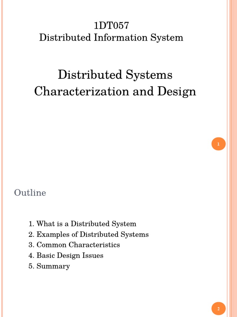 Distributed Systems Characterization and Design: 1DT057 Distributed Information System | PDF ...