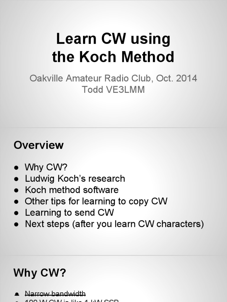 Learn Morse Code with Koch Method | PDF | Electronics | Radio