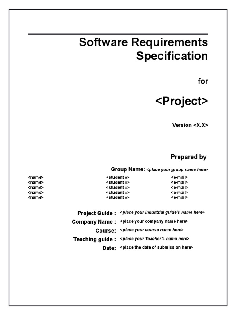 Software Requirements Specification | PDF | Graphical User Interfaces | Specification (Technical ...