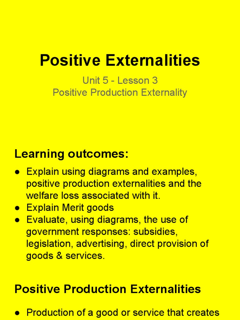Positive Externalities Explained | PDF | Externality | Subsidy