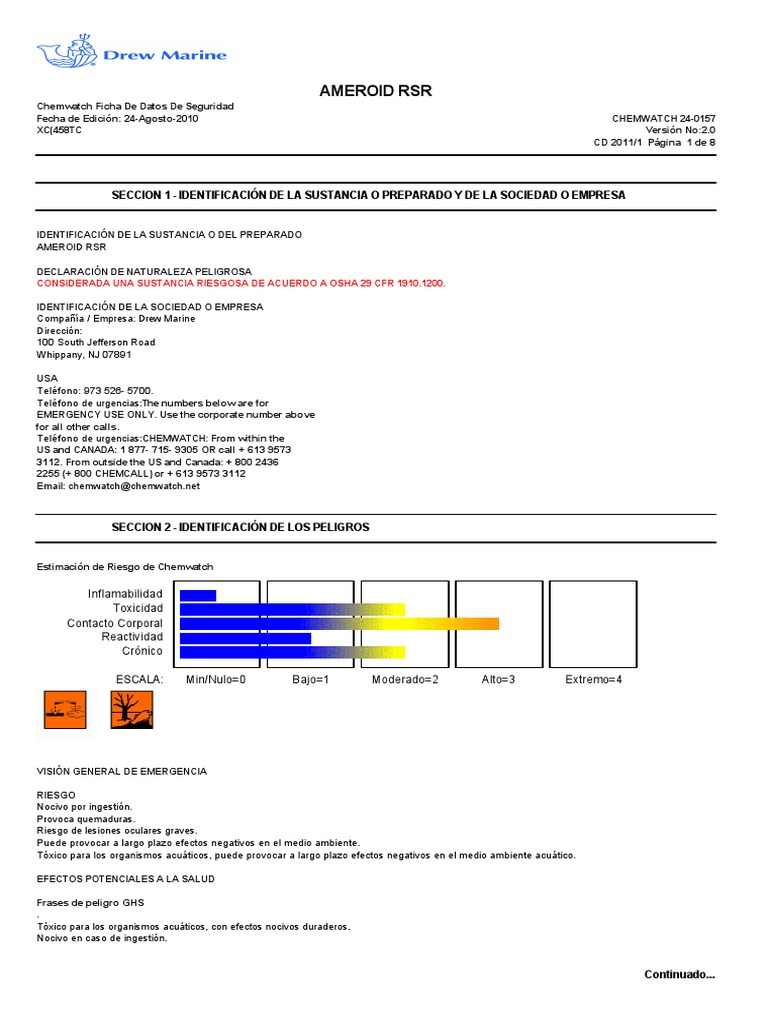 Ameroid RSR 24-0157 v2.0 Aug-24-2010 Sa Argentina Spanish Loc On Apr-30-2011 | PDF | Residuos ...
