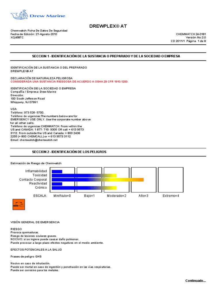 Drewplex at 24-0181 v2 0 Aug-27-2010 Sa Argentina Spanish Loc On Apr-21 ...
