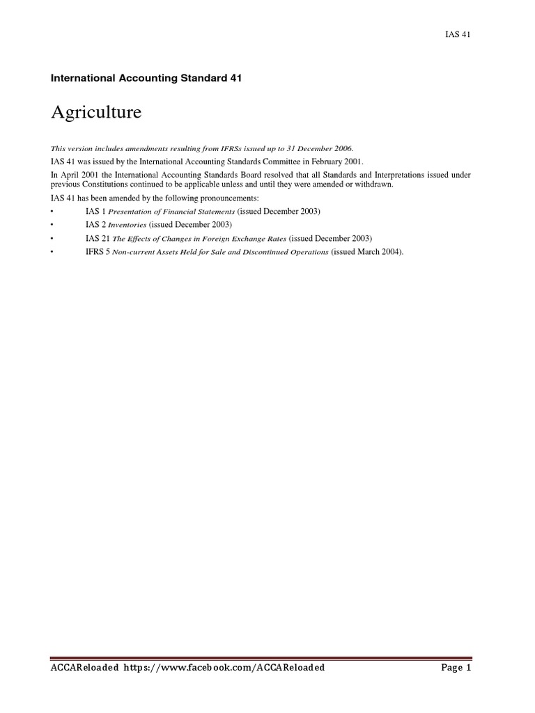 Ias 41 PDF | PDF | International Financial Reporting Standards | Fair Value