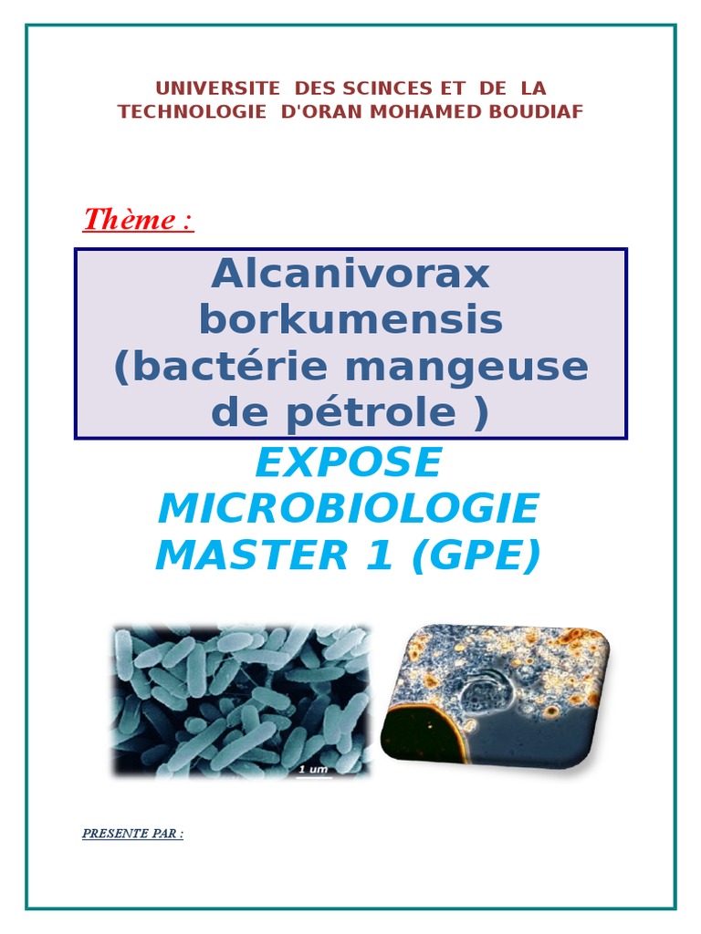 Alcanivorax Borkumensis | PDF | Métabolisme | Pétrole