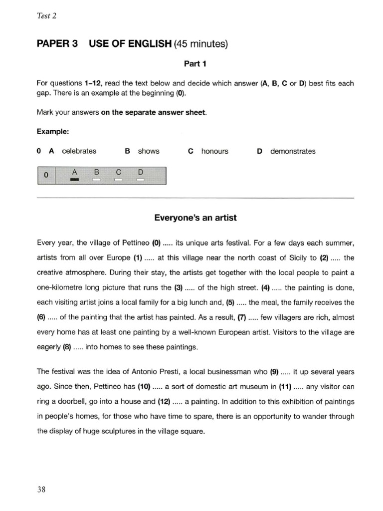 Fce Book 2 Use of English2 First Exam | PDF