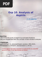 Analysis of Aspirin Lab Report | PDF | Titration | Chemistry