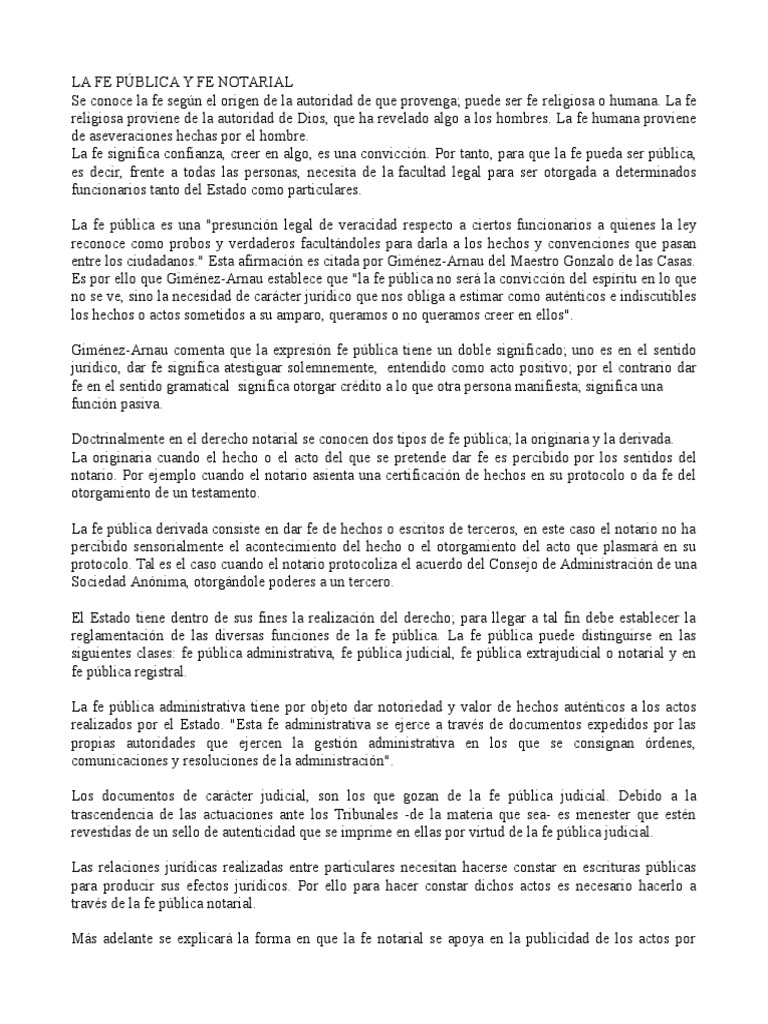 Fe Pública Notarial | PDF | Fe | Gobierno