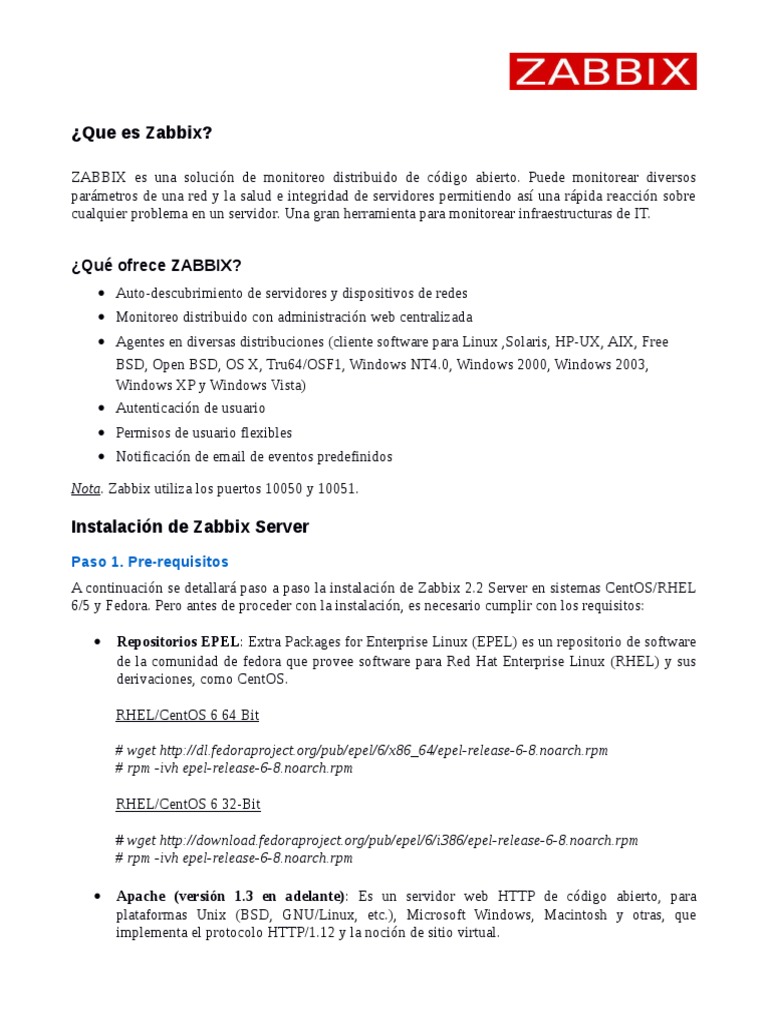 Instalacion de Zabbix | PDF | Servidor HTTP Apache | Mi sql