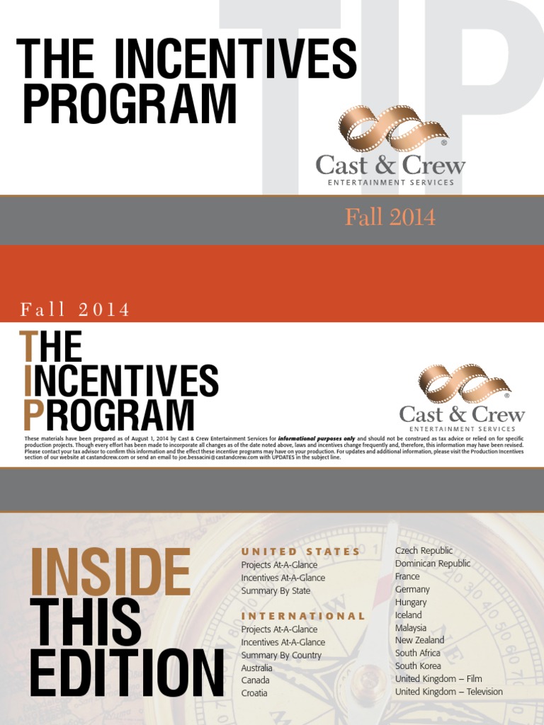 Motion Picture Tax Incentives by State and Country For 2014 | PDF | Tax ...