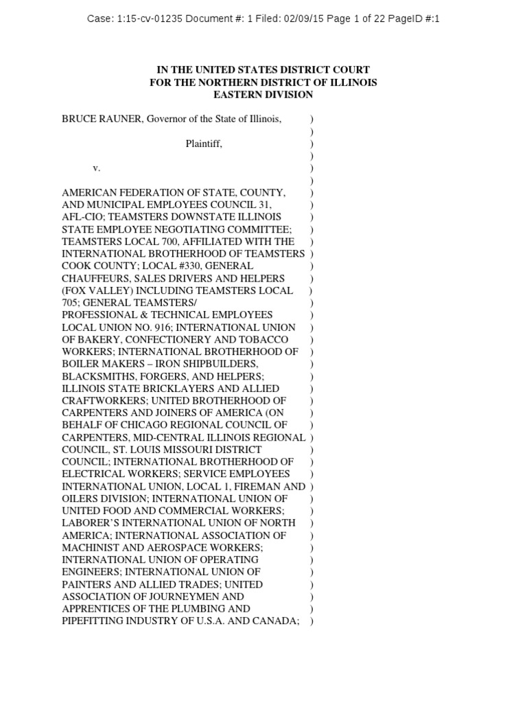 Rauner Declaratory Judgment Compl | PDF | First Amendment To The United ...