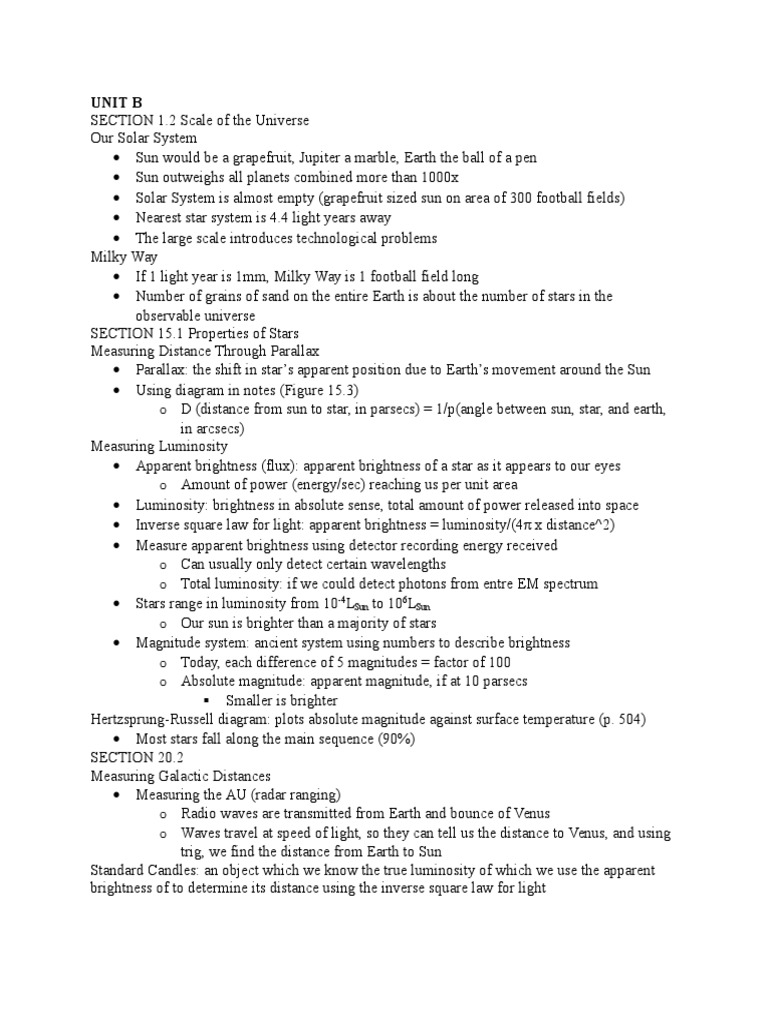 Unit B: - 4 Sun 6 Sun | PDF | Apparent Magnitude | Stars