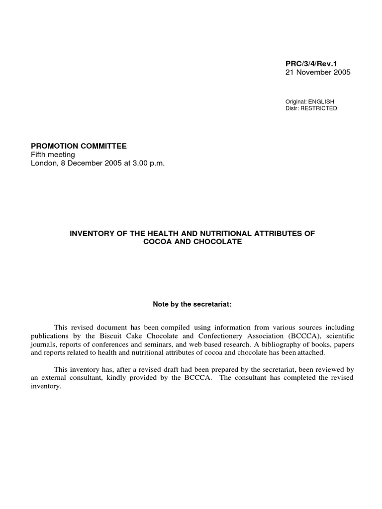 PRC 3 4 Rev 1 Inventory Health Edited Propiedades D Cacao y Chocolate ...